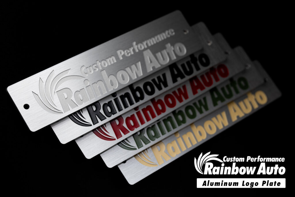 新商品｜RainbowAuto(レインボーオート）アルミロゴプレート | Rainbow Auto
